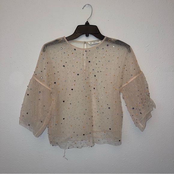 Zara | Tops | Zara Sheer Top | Poshmark